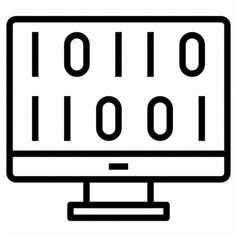Destop Screen Binary Code Icon Download On Iconfinder