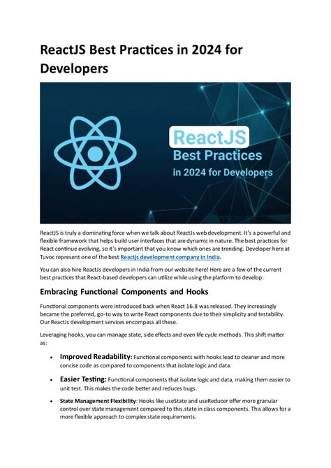 ppt reactjs best practices in 2024 for developers powerpoint