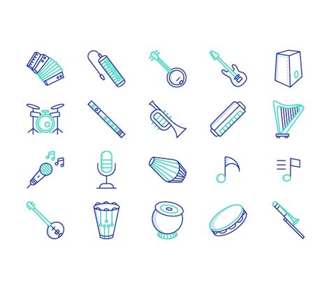 Premium Vector Music Instruments Icon Set
