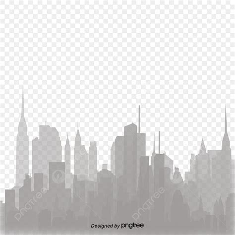 회색 도시 일러스트 건축 장면 시티 요소 실루엣 Png 일러스트 및 Psd 이미지 무료 다운로드 Pngtree