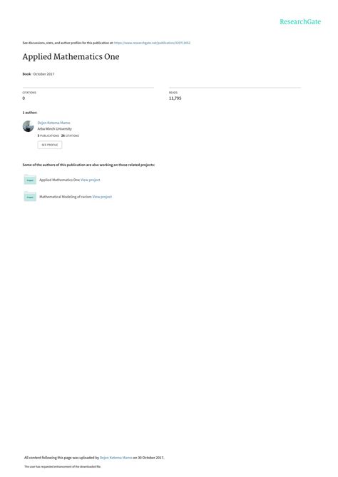 Solution Applied Mathematics One 1 Studypool