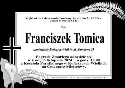 Zmarł śp Franciszek Tomica