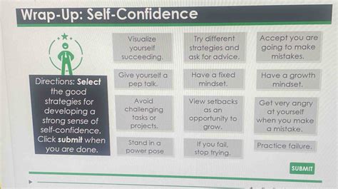 Solved Wrap Up Self Confidence Visualize Try Different Accept You Are