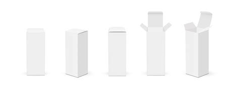 Rectangular Thin Medical Packaging Boxes Side Vector Image