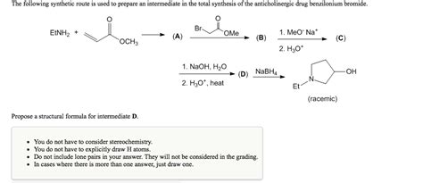 Solved The Following Synthetic Route Is Used To Prepare An