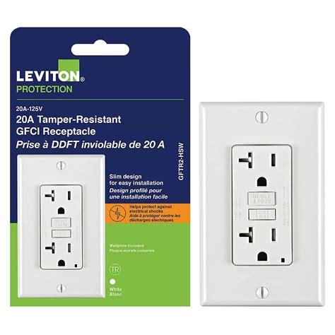 Leviton Decora 20 Amp Tamper Resistant Slim Gfci Receptacleoutlet With