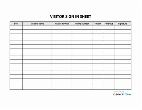 Sign In Sheet Free Printable Free Printable Download