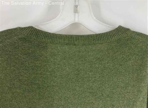 Mens Green Cashmere Crew Neck Long Sleeve Classic Pullover Sweater Size