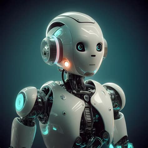3d rendering humanoid robot thinking on white background | Premium AI-generated image