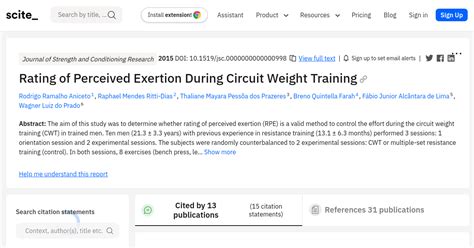 Rating Of Perceived Exertion During Circuit Weight Training Scite