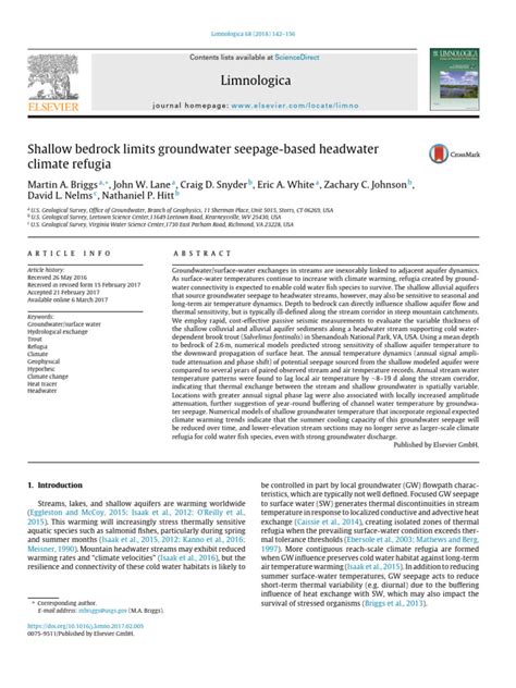 Shallow Bedrock Limits Groundwater Seepage Pdf Groundwater Aquifer