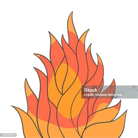 Api Dalam Gaya Kartun Ilustrasi Stok Unduh Gambar Sekarang Alam