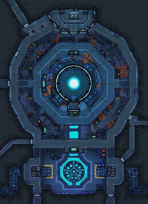 The Power Core Battle Map 2 Minute Tabletop In 2025 Dnd World Map Sci Fi Rpg Space Map