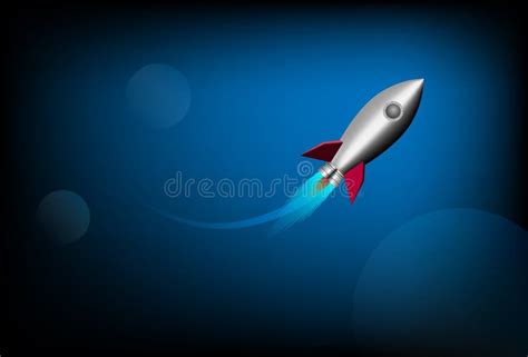 Space Rocket Flies In Space Spaceship Flying Stock Vector
