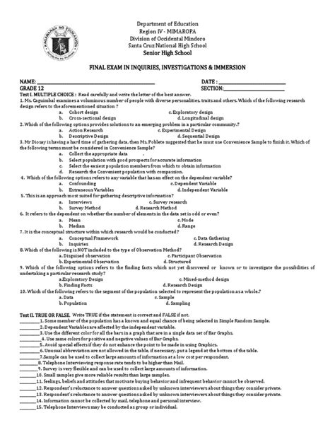 Final Exam Questions On Research Methods And Data Analysis Pdf Sampling Statistics