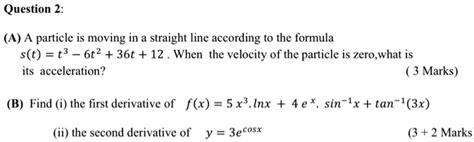 solved a a particle is moving in a straight line according to the