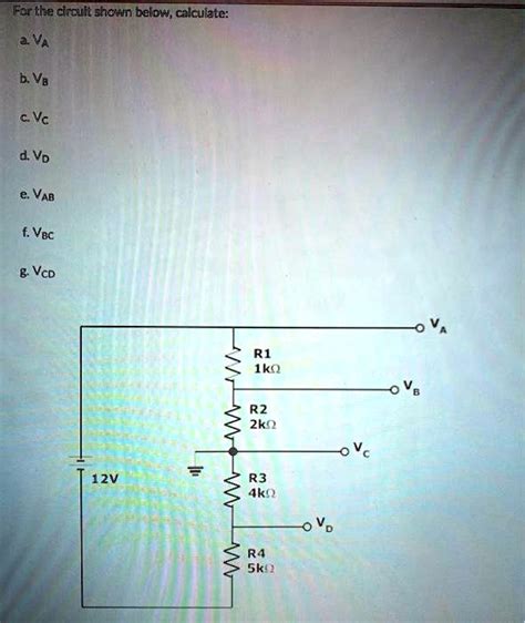 solved for the circuit shown below calculate a va b vb c vc d vo
