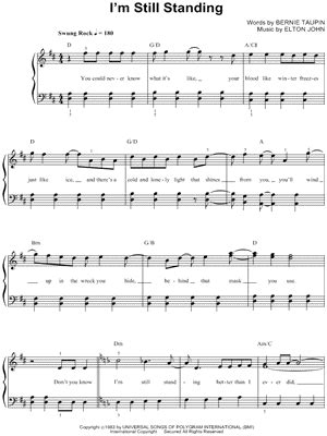 Im Still Standing Sheet Music By Elton John