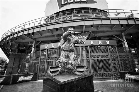Harry Caray Statue Outside Wrigley Field Bleachers Entrance Chicago