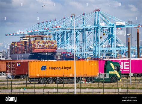 The Seaport Of Rotterdam Netherlands Deep Sea Port Maasvlakte 2 On