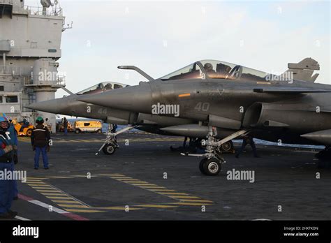 Rafale Aircraft On The Deck Of An Aircraft Carrier French Navy Fs