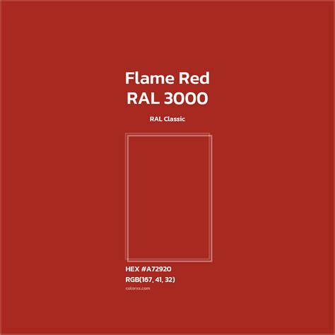 Ral 3000 Flame Red Complementary Or Opposite Color Name And Code A72920