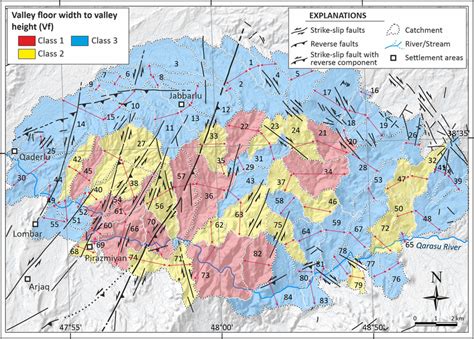 Map Of The Valley Floor Width To Valley Height Ratio Vf Index