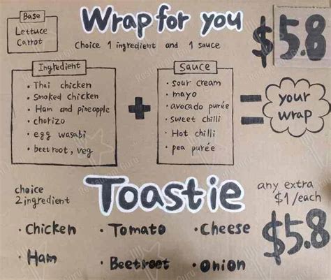 Menu At Queens Eatery Auckland