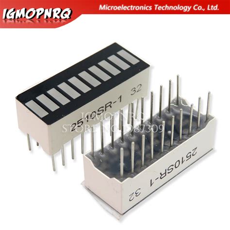 2pcs lot 10 segment digital led bar graph display ultra bright red