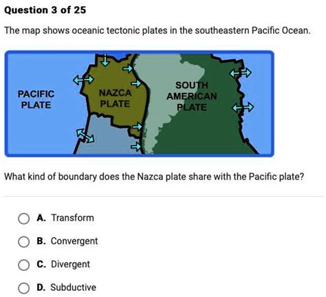 Question 3 Of 25 The Map Shows Oceanic Tectonic Plates In