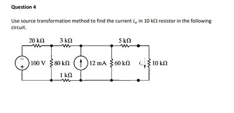 solved use source transformation method to find the current