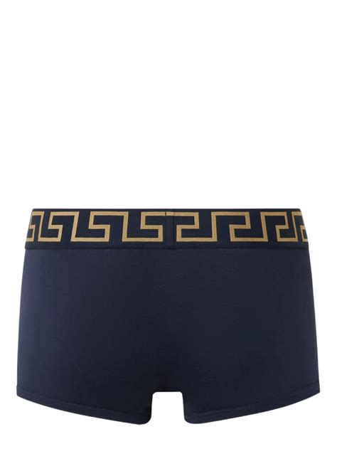 Versace Greca Border Boxers Blue Farfetch