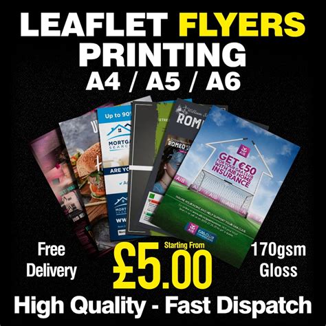 A6 A5 A4 Flyers Leaflets Single Or Double Sided Printing Small Business
