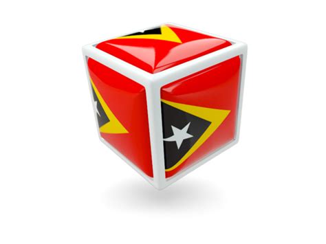 Cube Icon Illustration Of Flag Of East Timor