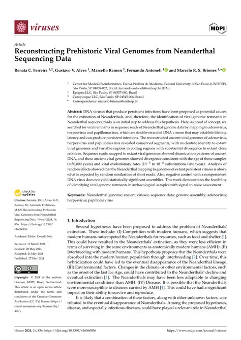 Pdf Reconstructing Prehistoric Viral Genomes From Neanderthal Sequencing Data