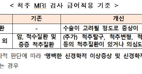 중증 퇴행성 척추 질환 Mri도 건보 적용환자부담 10~20만원선