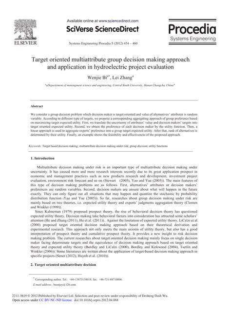pdf target oriented multiattribute group decision making approach and