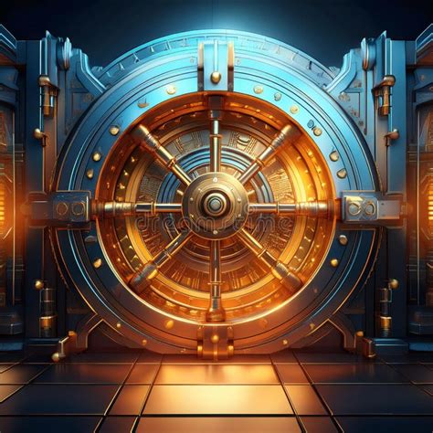 Bank Vault Door Opening To Reveal Glowing Assets Symbolizing Financial Security Safety Strong