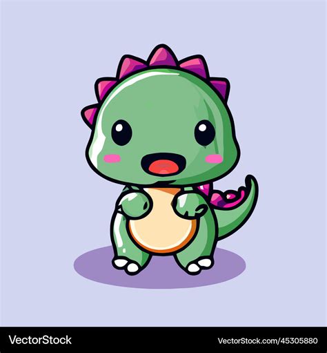 Cute Chibi Dinosaur 2 X 10cm Cute Green Dinosaur Vinyl Stickers Dino