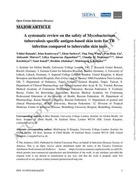 Pdf A Systematic Review On The Safety Of Mycobacterium Tuberculosis