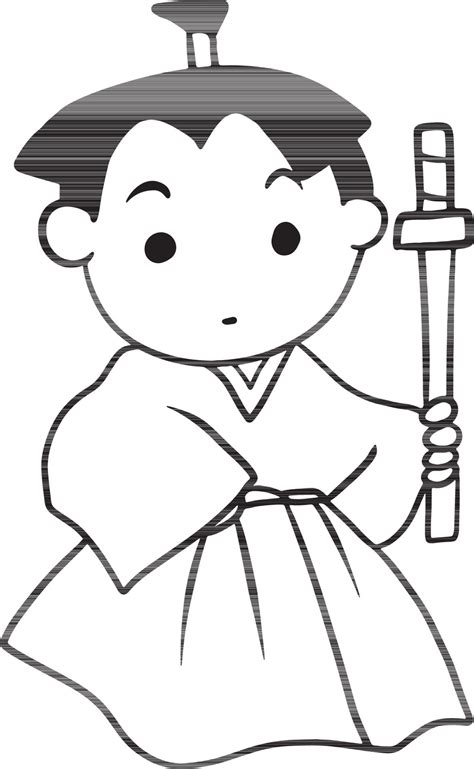 Japanese Men Cartoon Doodle Kawaii Anime Coloring Page Cute