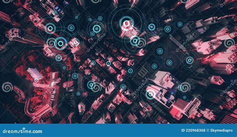 Aerial Wireless Communication Network Concept Iot Internet Of Things