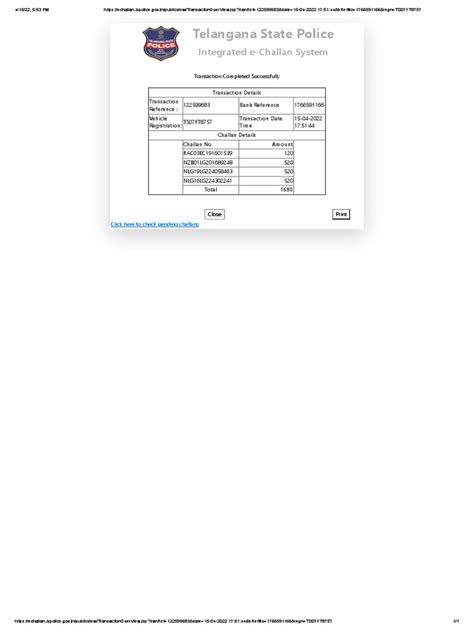 Telangana State Police Integrated E Challan System Pdf Road