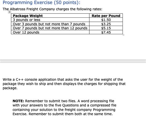 Solved Programming Exercise 50 Points The Albatross