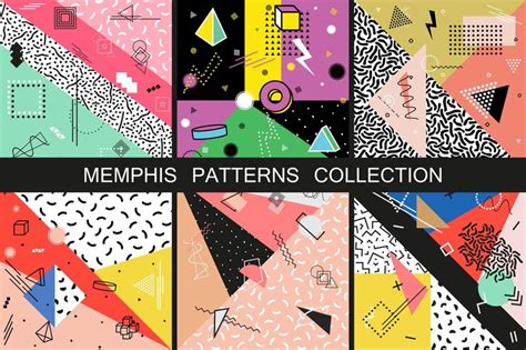 Premium Vector Collection Of Vector Abstract Memphis Patterns With
