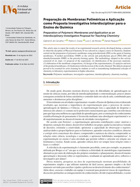 Pdf Preparation Of Polymeric Membranes And Application As An Interdisciplinary Investigative