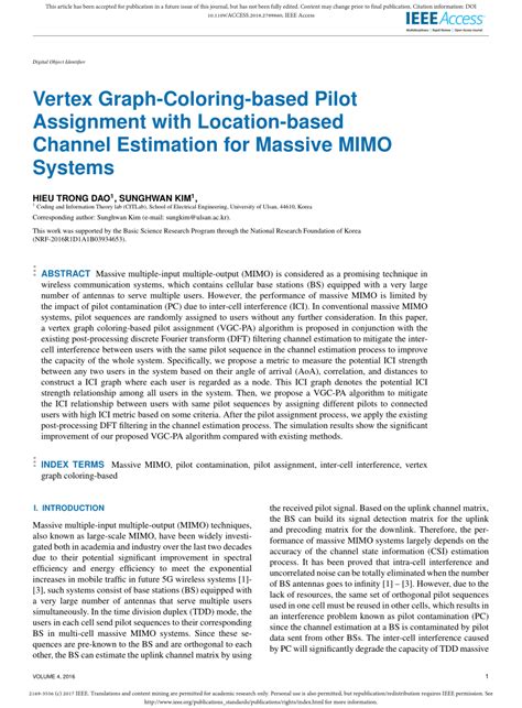 Pdf Vertex Graph Coloring Based Pilot Assignment With Location Based