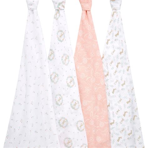 Aden Anais Swaddle In Blushing Bunnies Joy
