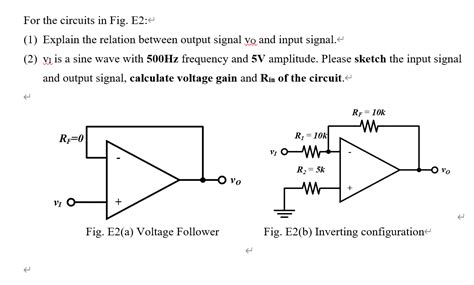 solved for the circuits in fig e2 1 explain the relation