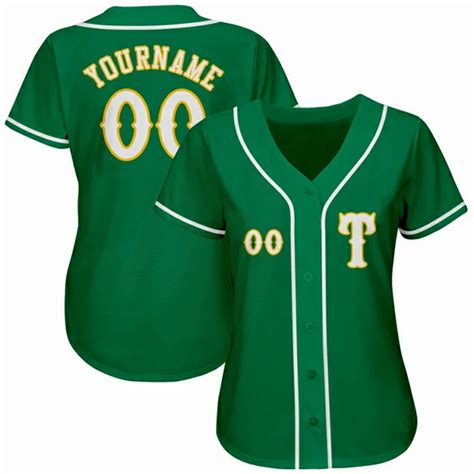 Custom Kelly Green White Gold Authentic Baseball Jerseywincustom